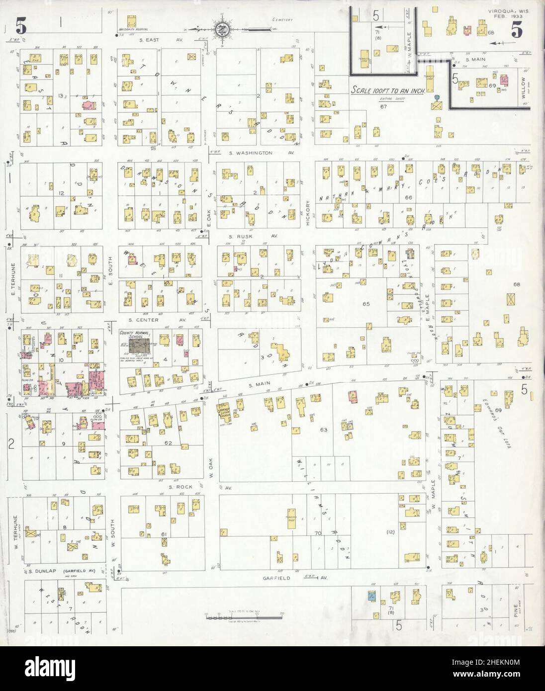 Sanborn Fire Insurance Map from Viroqua, Vernon County, Wisconsin Stock ...