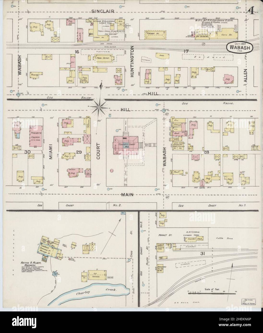 Map of wabash hi-res stock photography and images - Alamy
