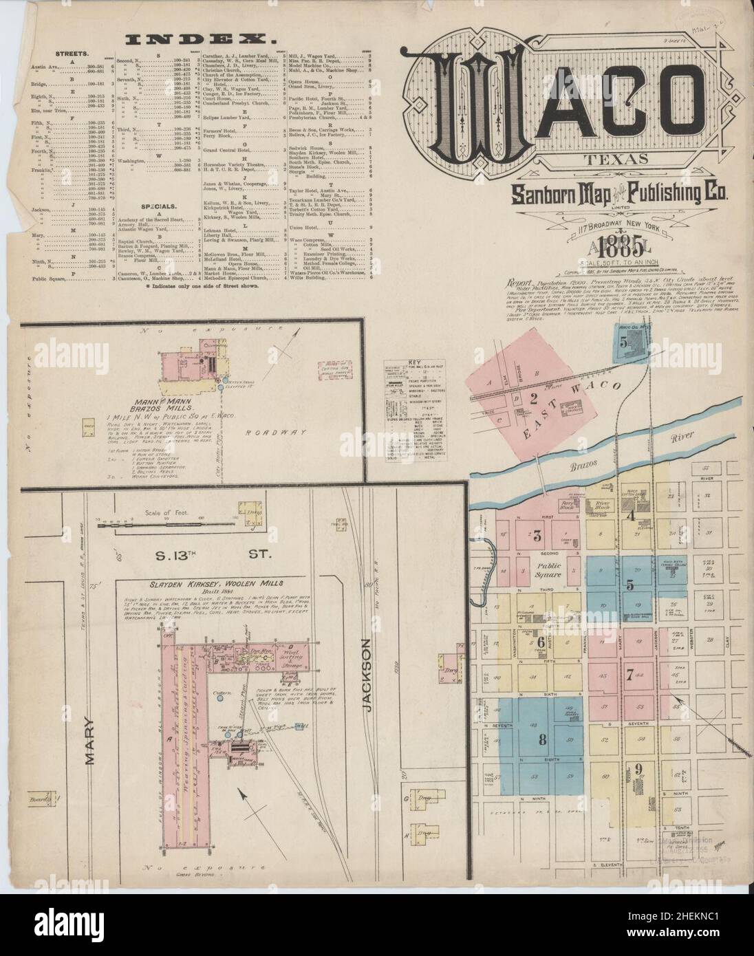 Sanborn Fire Insurance Map from Waco, McLennan County, Texas Stock ...