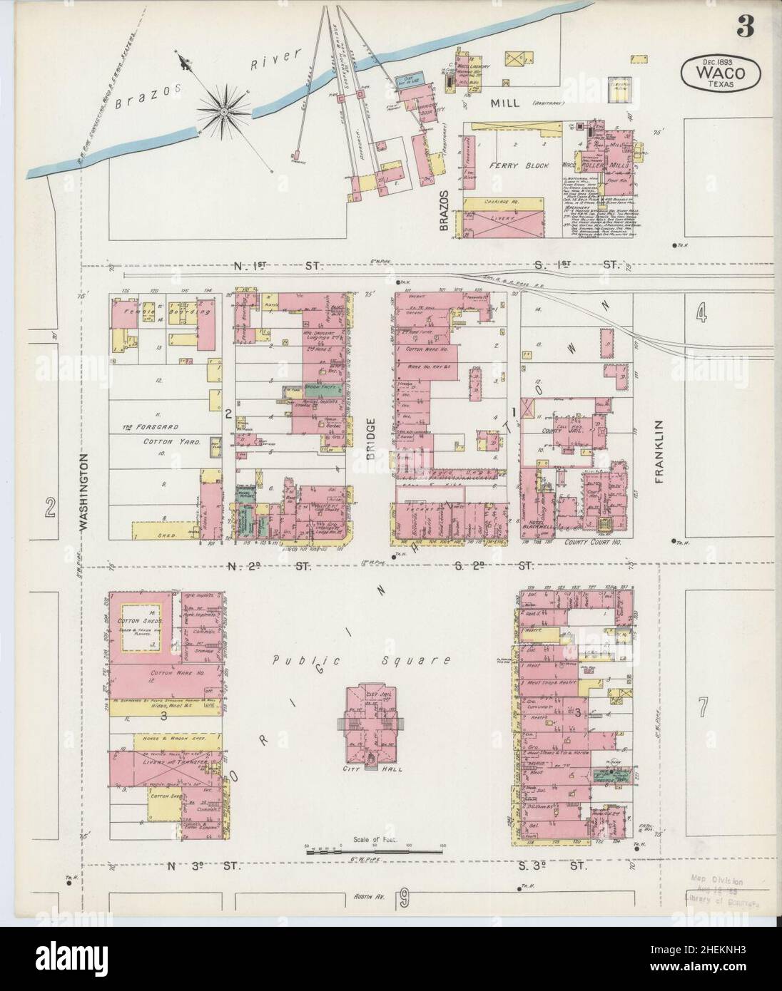 Sanborn Fire Insurance Map from Waco, McLennan County, Texas Stock ...