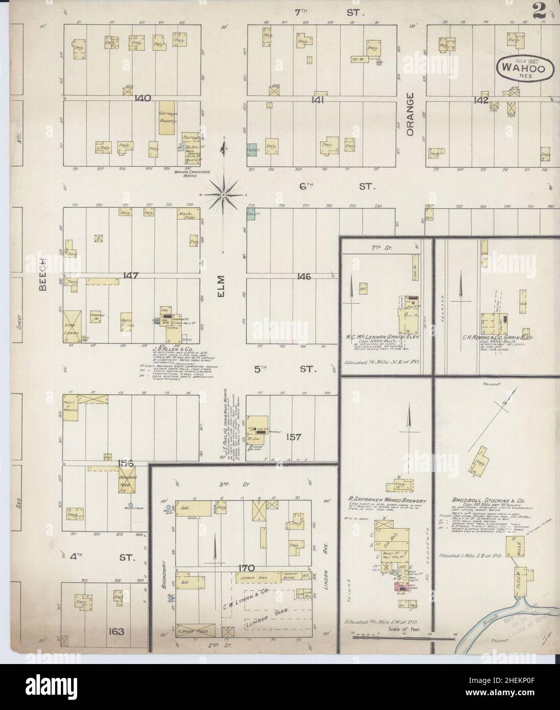 Map of wahoo nebraska hi-res stock photography and images - Alamy