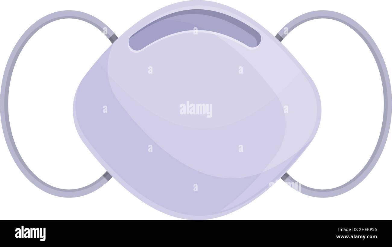 Filter face mask icon cartoon vector. Medical safety. Wear equipment ...