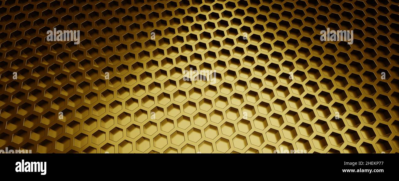 Hexagon pattern, golden honeycomb cell gold background, light. Geometry ...