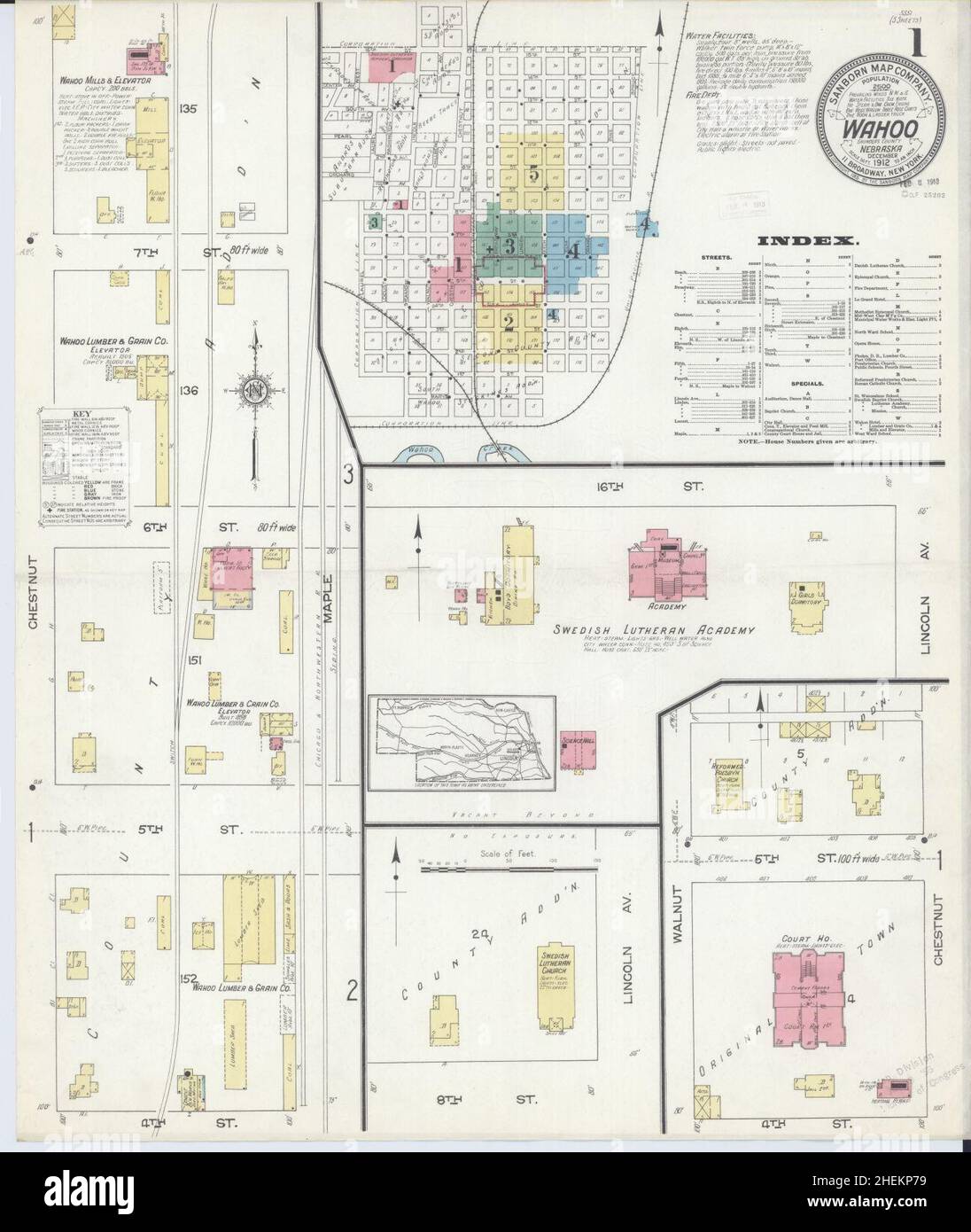 Map of wahoo nebraska hi-res stock photography and images - Alamy