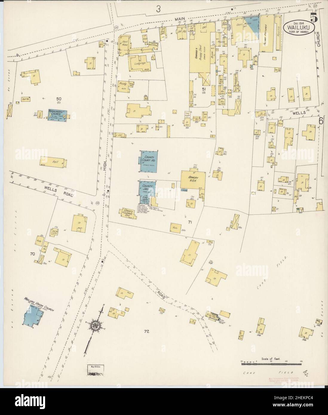 Sanborn Fire Insurance Map from Wailuku, Maui County, Hawaii Stock ...