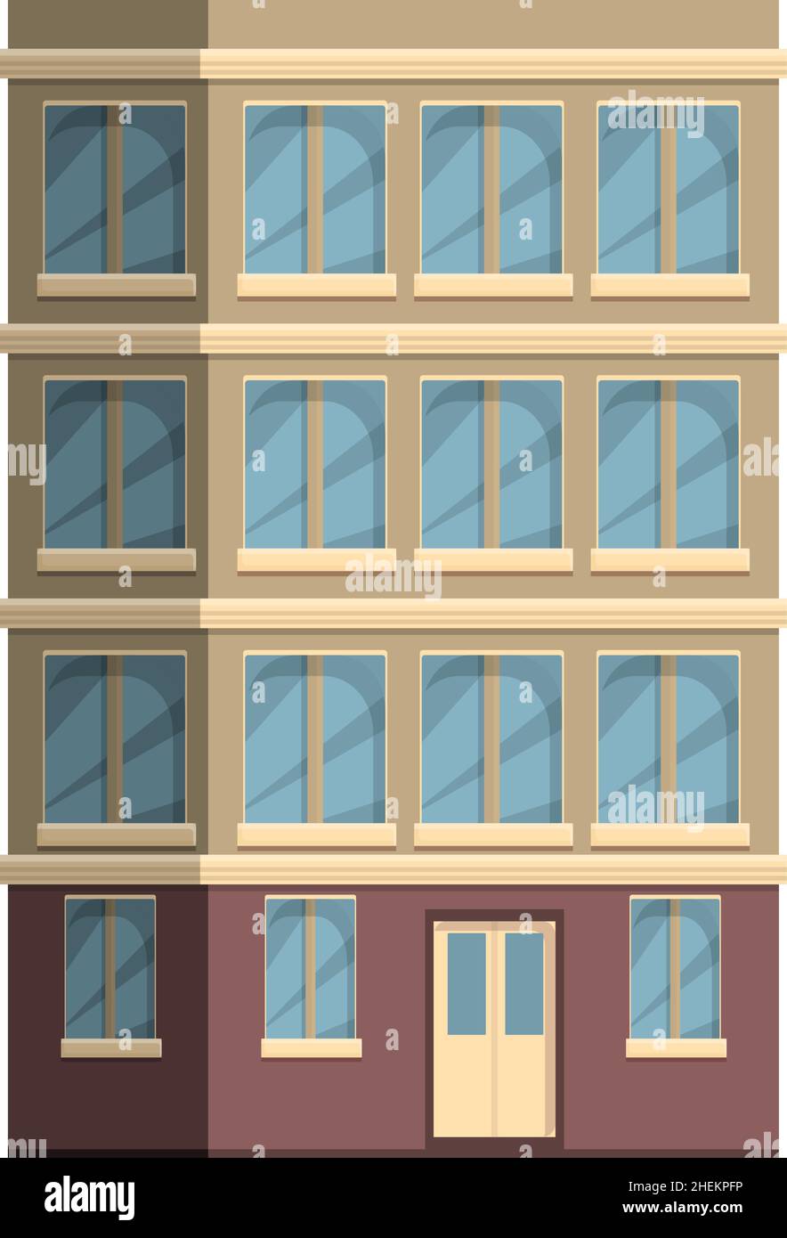 Multistory house icon cartoon vector. Apartment building. Condo city ...