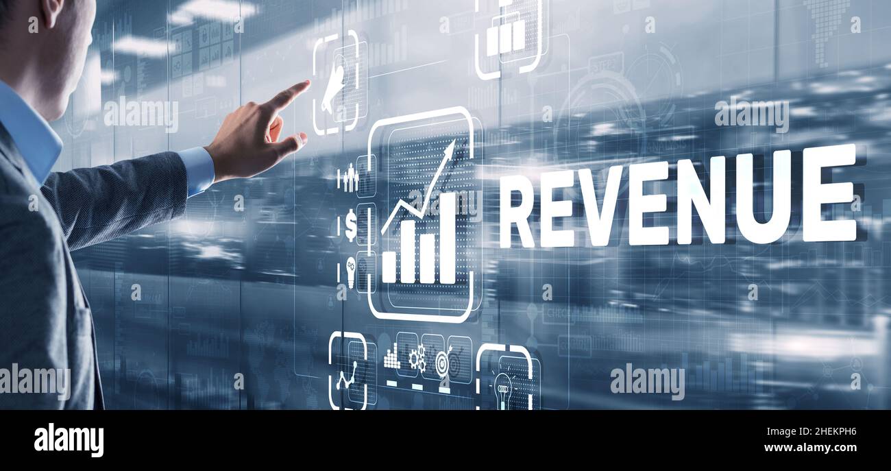 Revenue. Raising income concept. The businessman plans to increase his ...