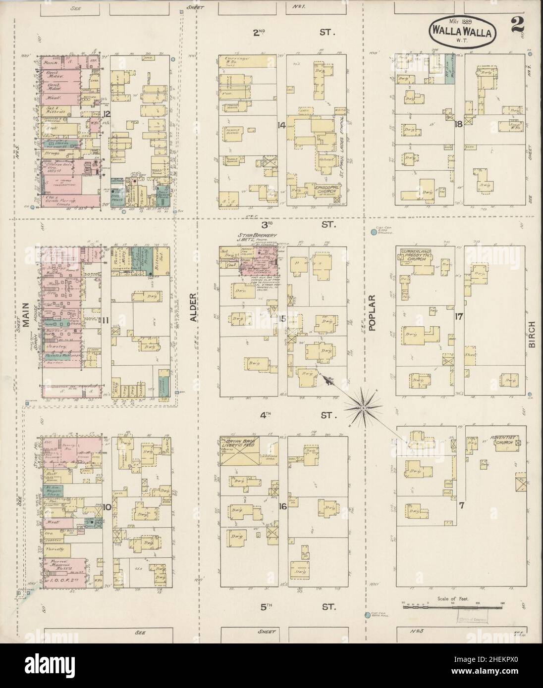 Map of walla walla washington hi-res stock photography and images - Alamy