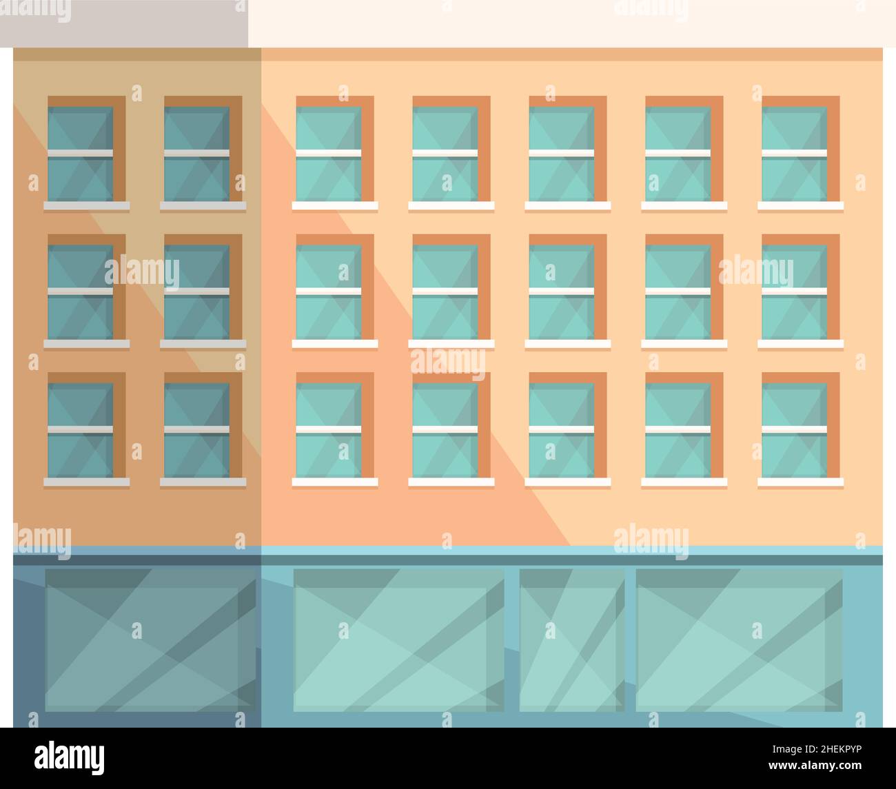 Brick building icon cartoon vector. Office residential. Condo apartment ...