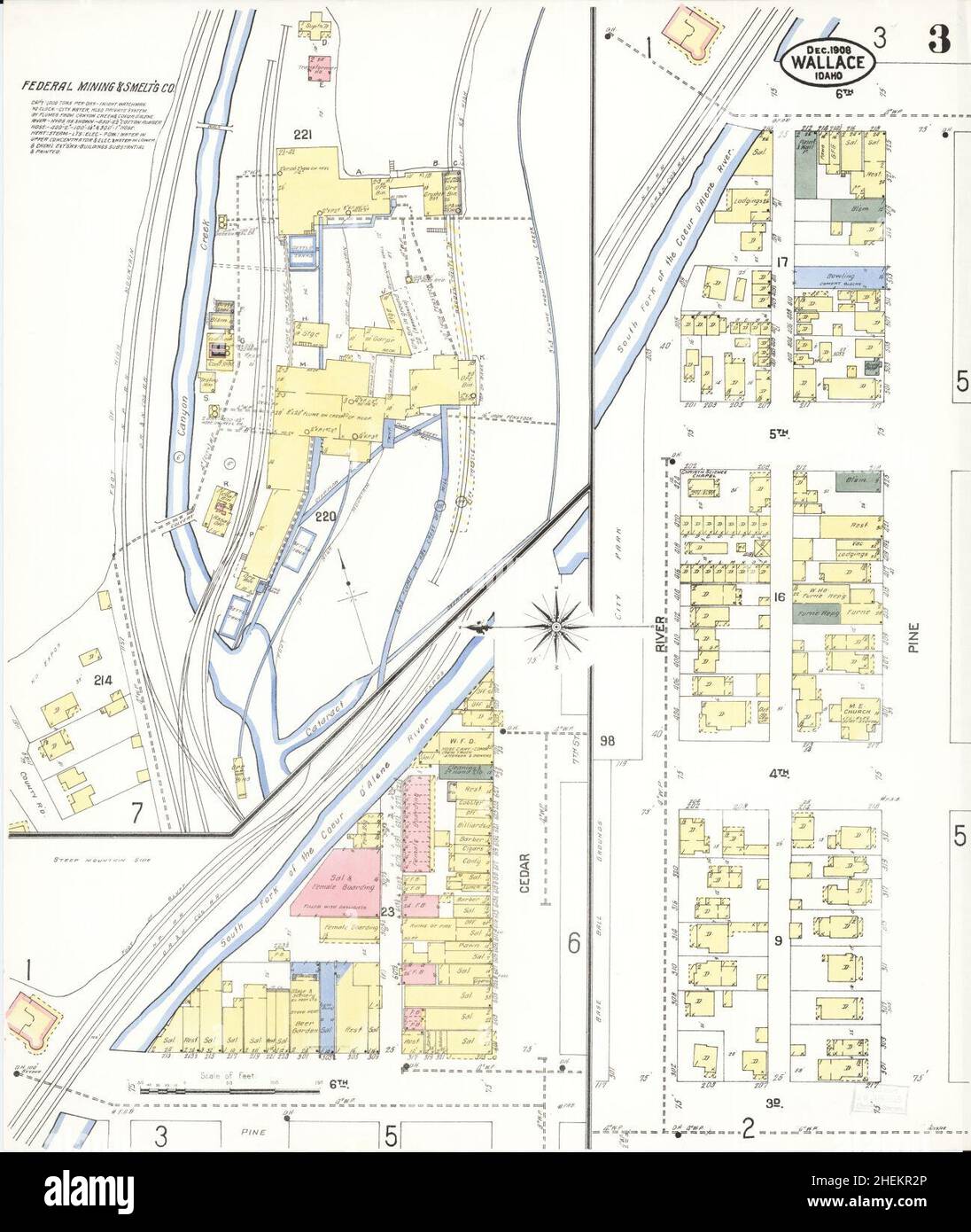 Wallace idaho map hi-res stock photography and images - Alamy