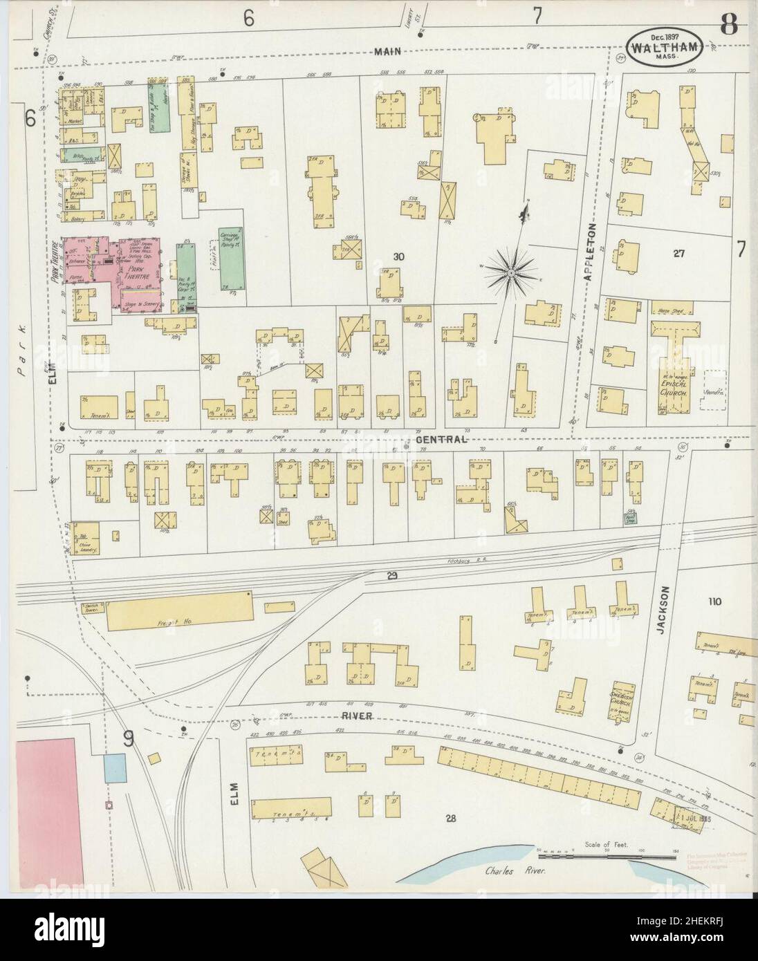 Waltham massachusetts map hi-res stock photography and images - Alamy