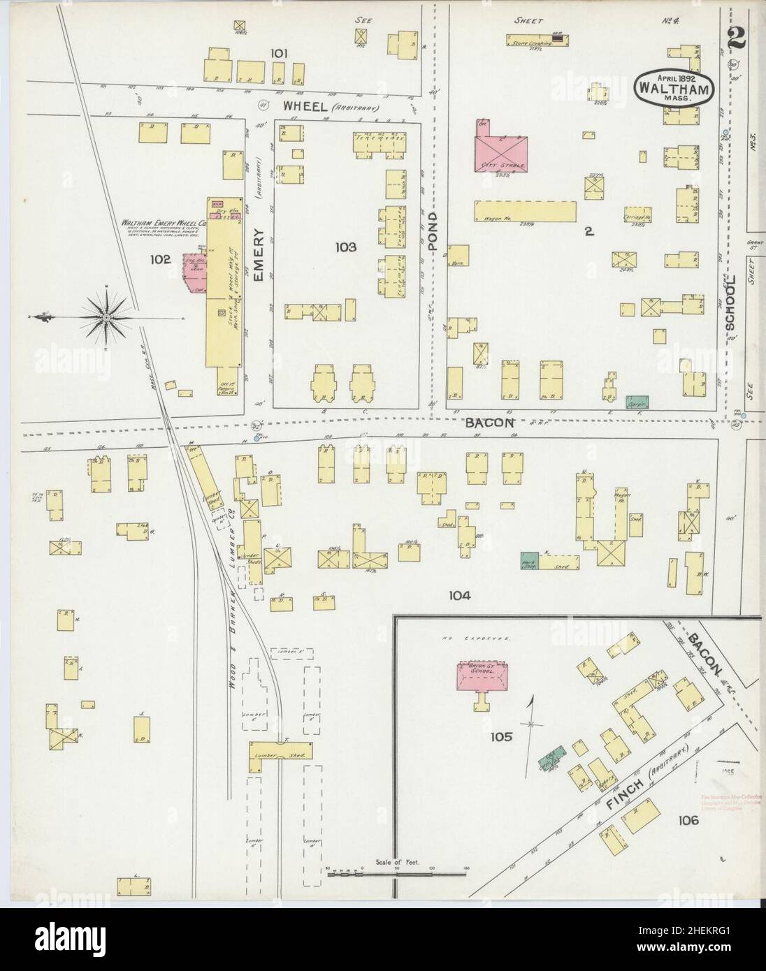 Waltham massachusetts map hi-res stock photography and images - Alamy