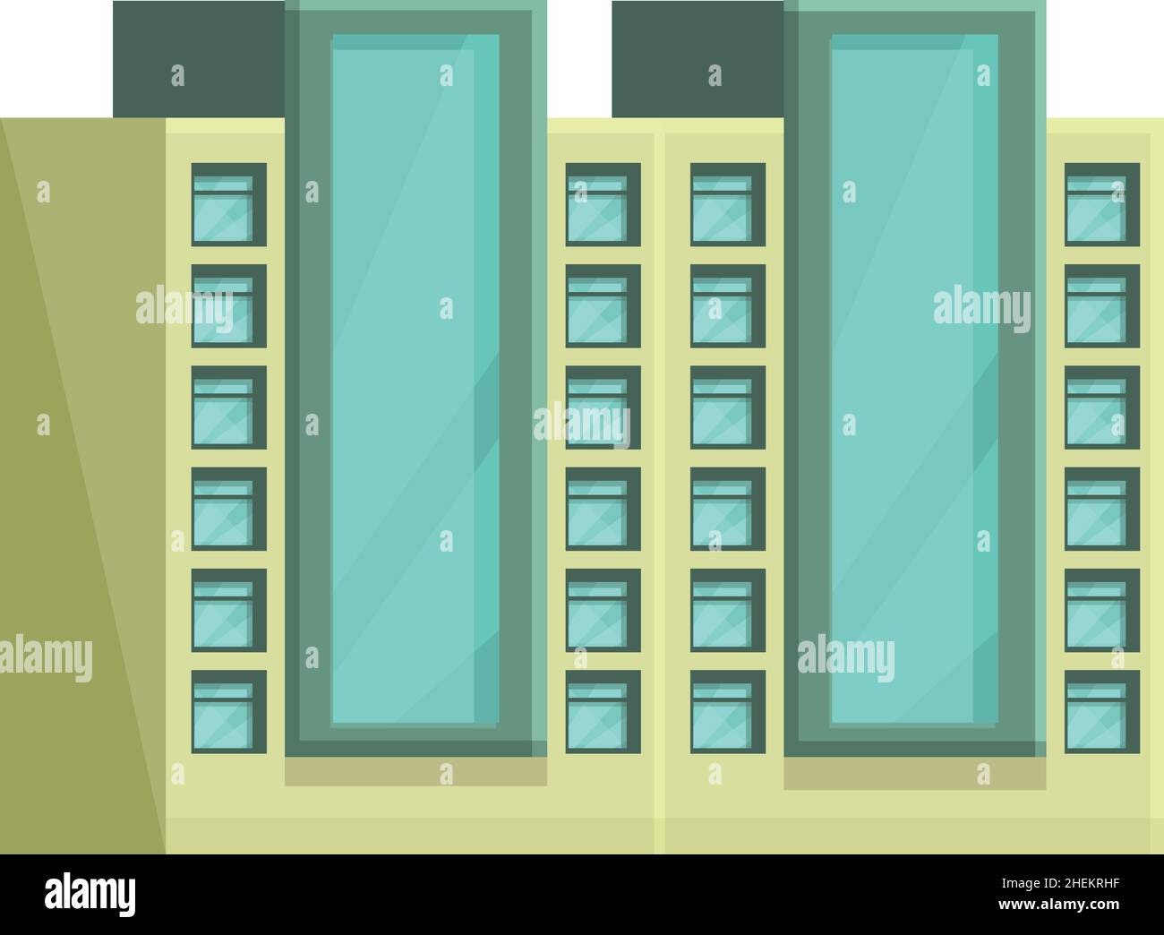 Multistory residence icon cartoon vector. Building apartment. House ...