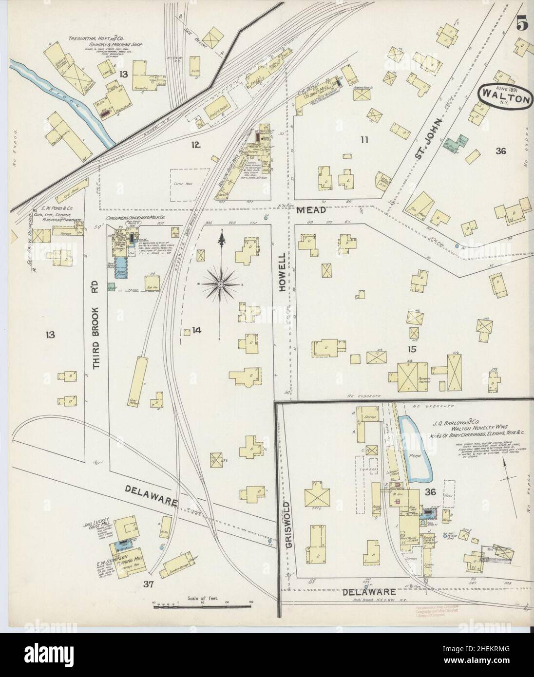 Walton new york map hi-res stock photography and images - Alamy