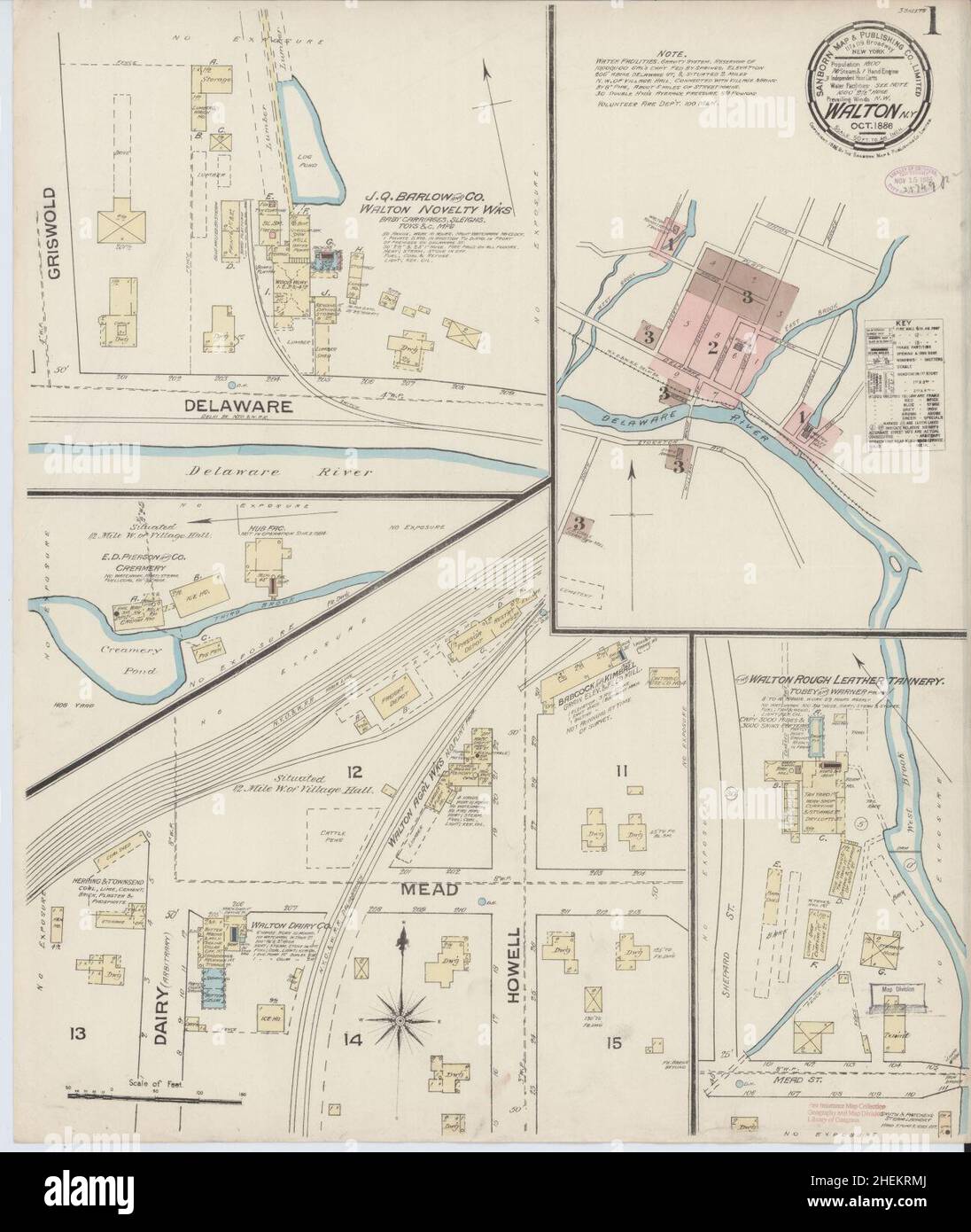 Map of walton new york hi-res stock photography and images - Alamy