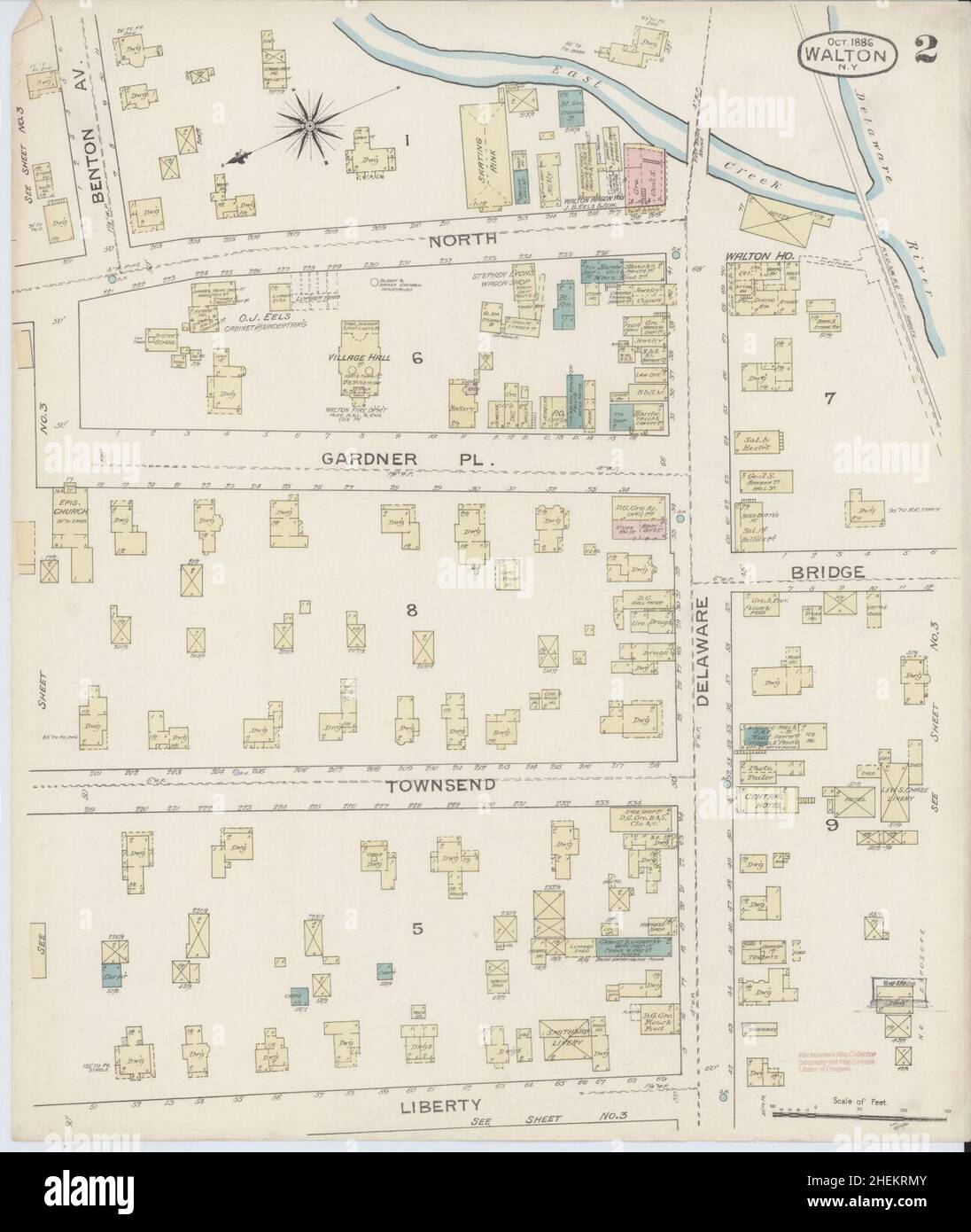 Map of walton new york hi-res stock photography and images - Alamy