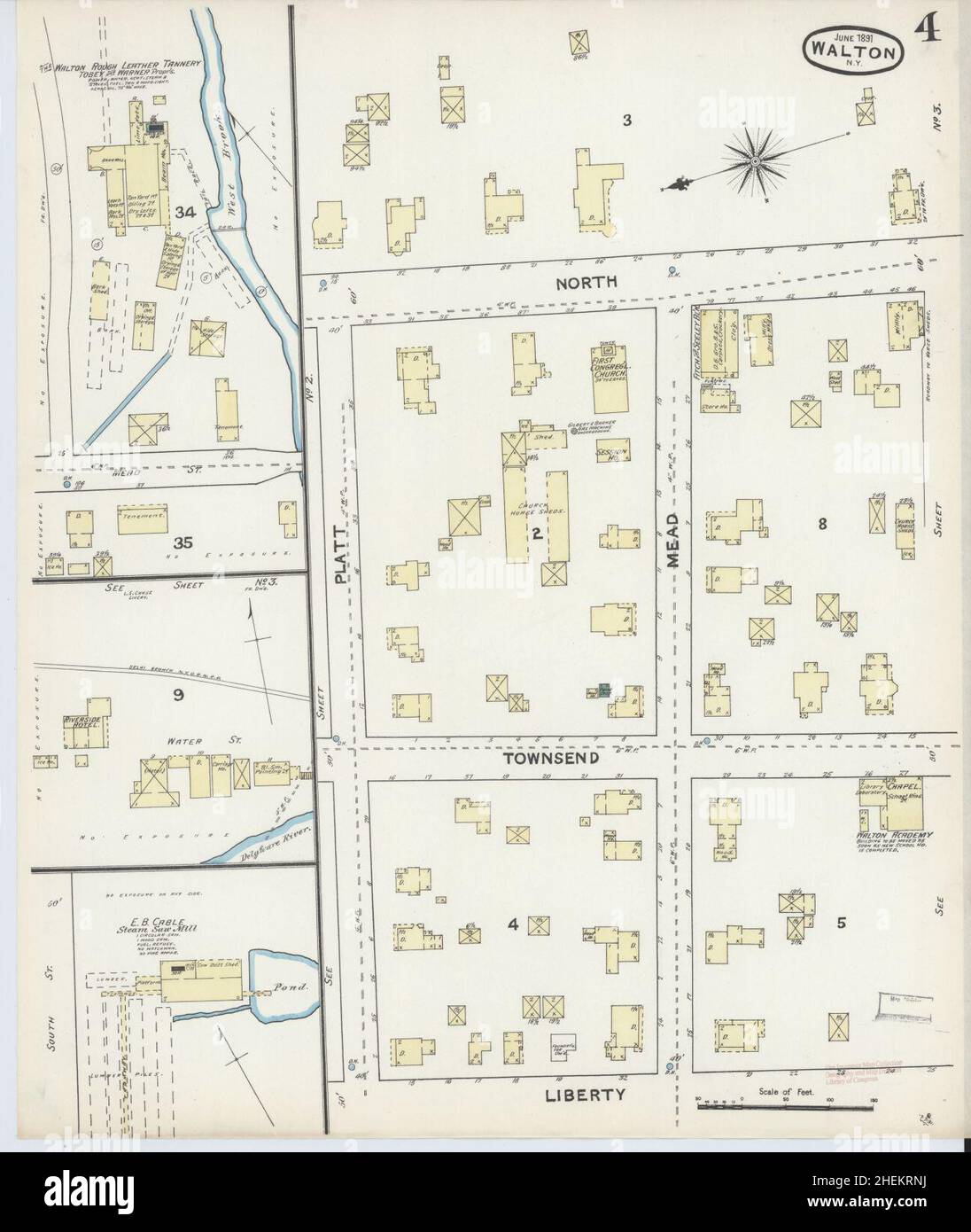 Map of walton new york hi-res stock photography and images - Alamy
