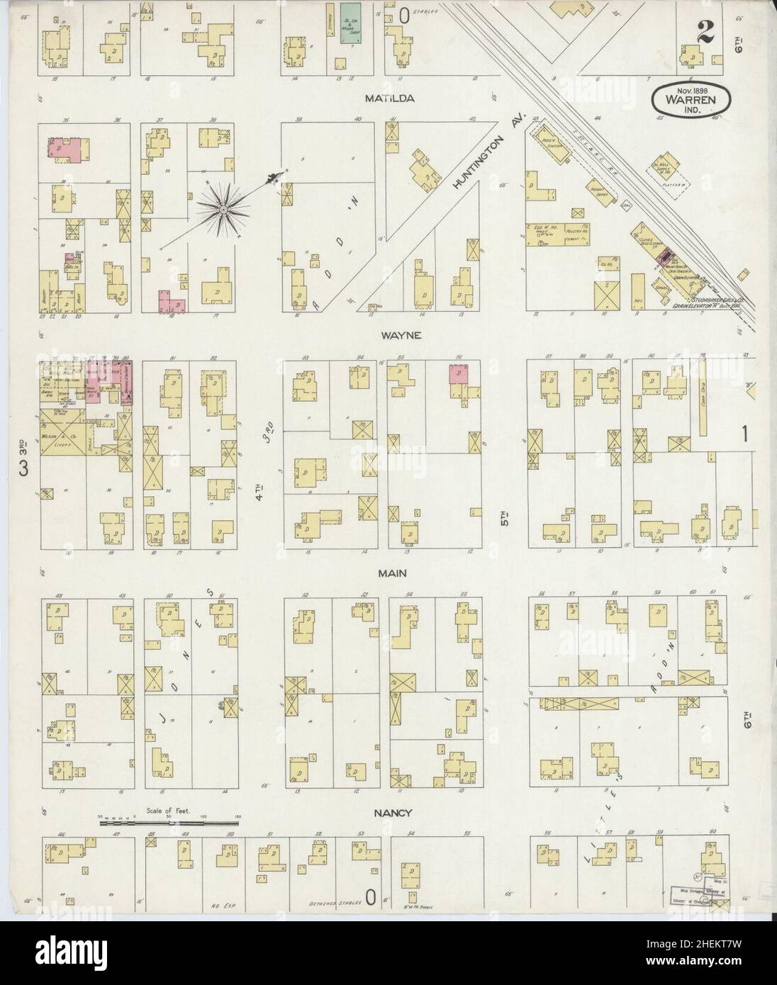 Warren indiana map hi-res stock photography and images - Alamy