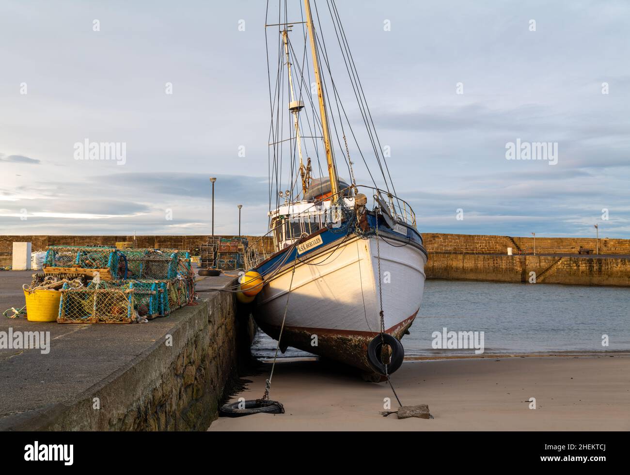 HOPEMAN, MORAY, SCOTLAND - 10 JANUARY 2022: This is the sailing boat ...