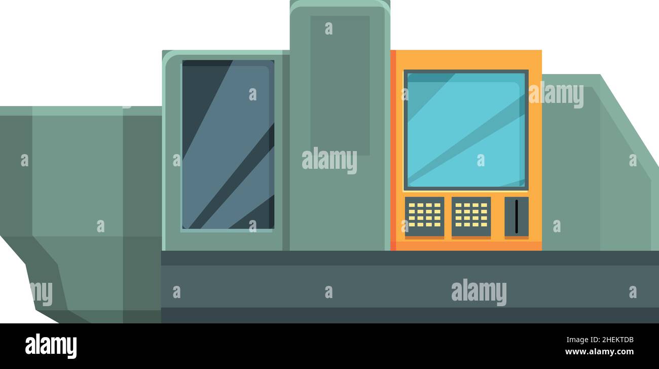 Factory cnc icon cartoon vector. Machine industry. Lather equipment ...