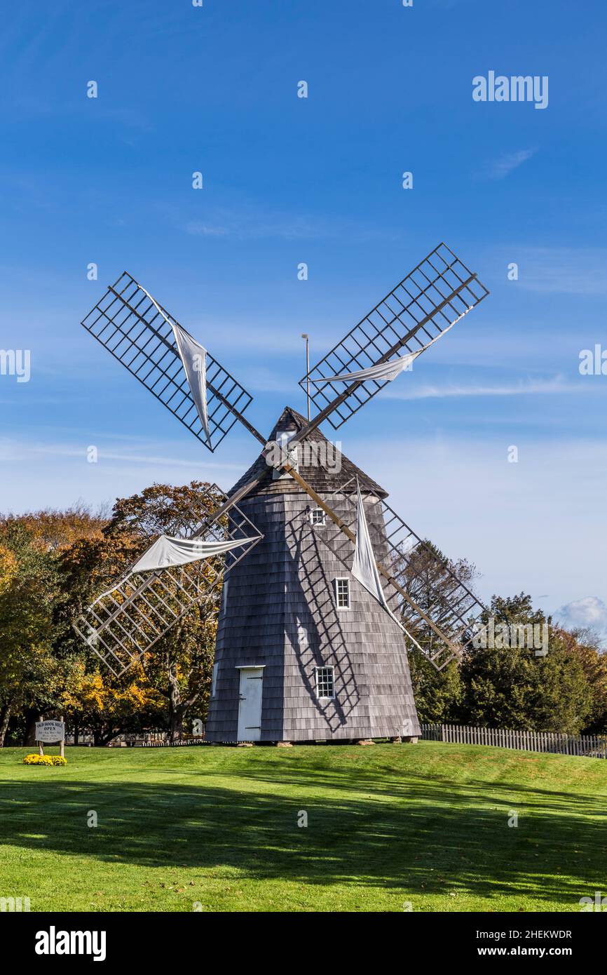 typical classical vintage mill in East Hampton Stock Photo - Alamy