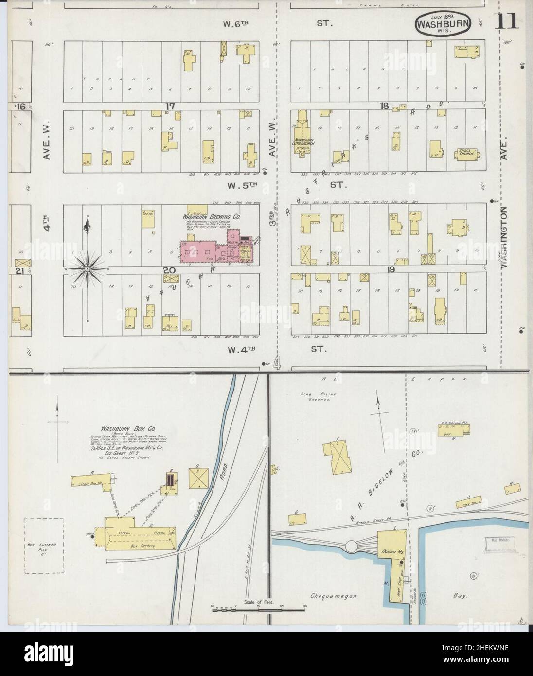 Washburn wisconsin map hi-res stock photography and images - Alamy
