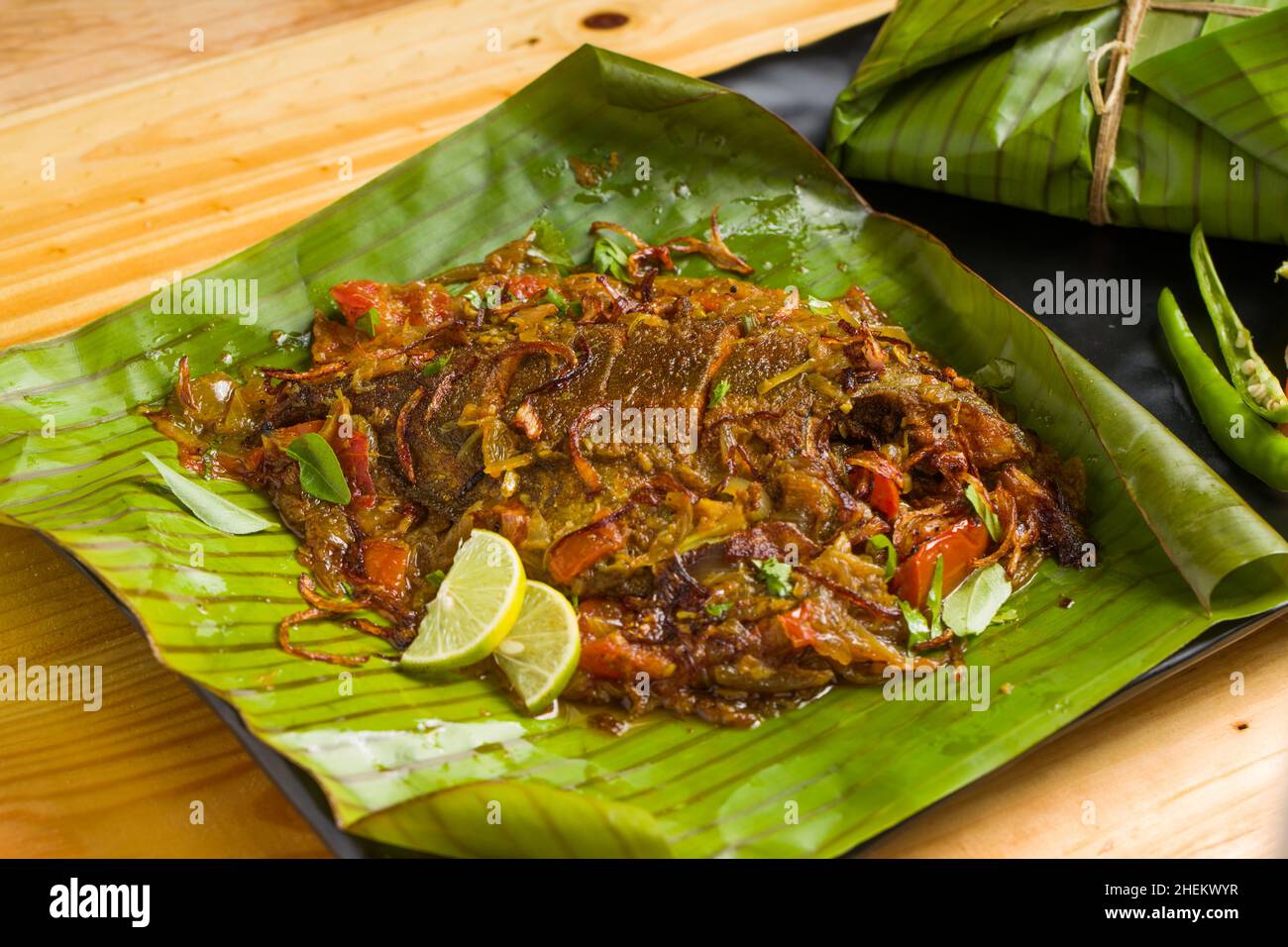 Meen Pollichathu or fish pollichathu, tasty kerala dish, fish with ...