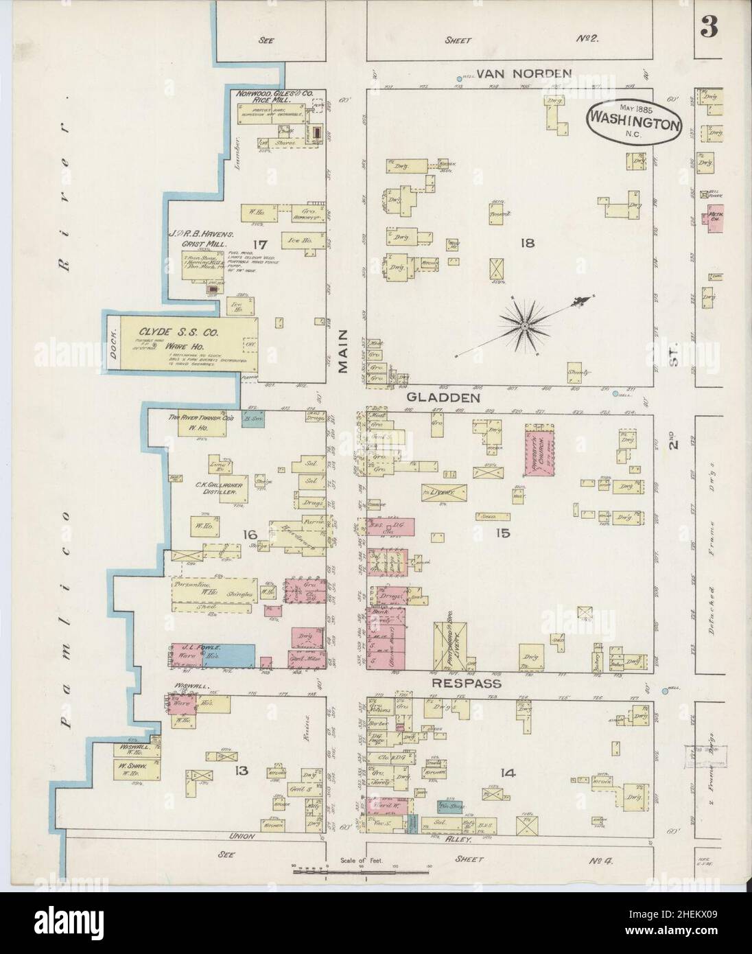 Sanborn Fire Insurance Map from Washington, Beaufort County, North ...