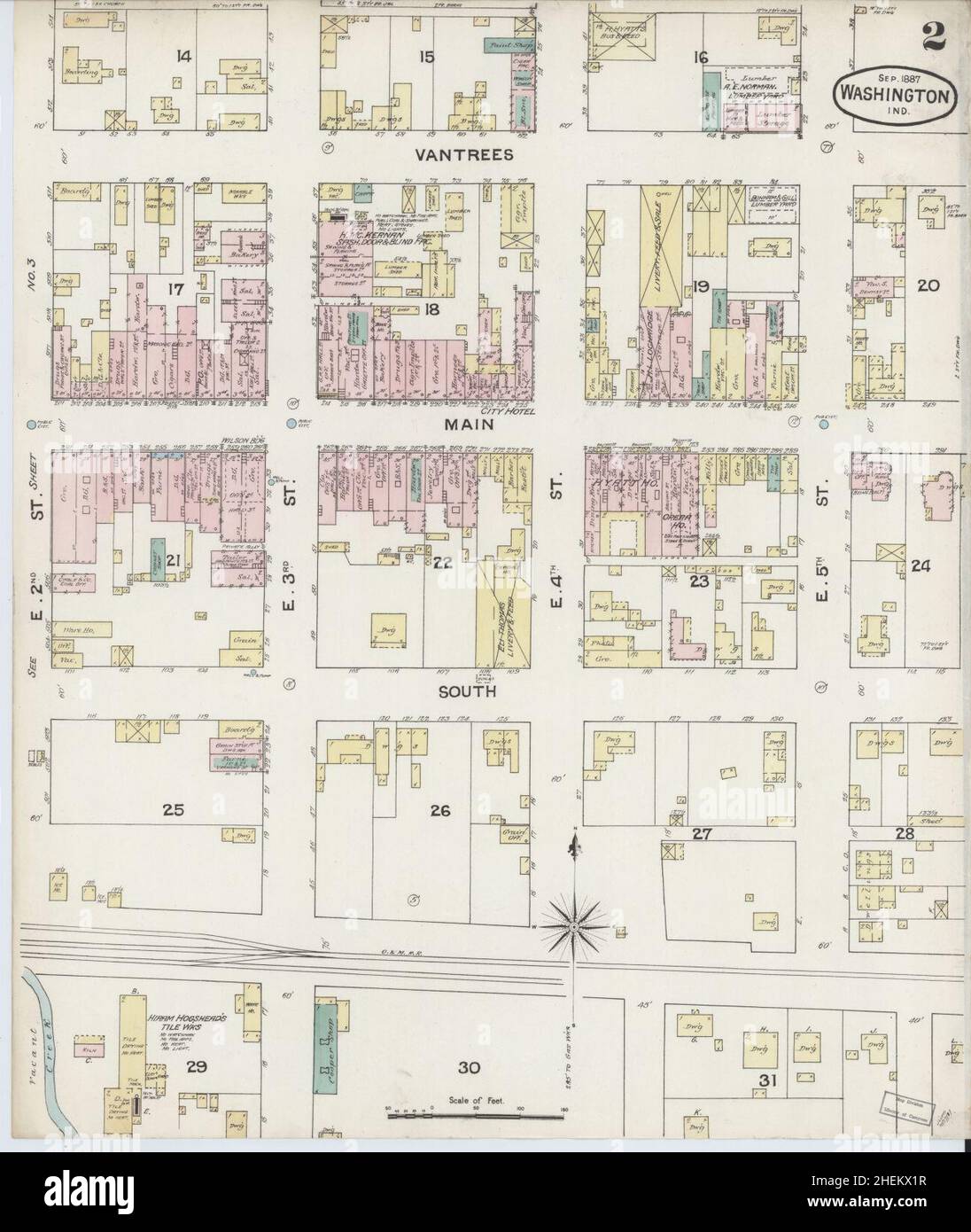 Map of washington indiana hi-res stock photography and images - Alamy