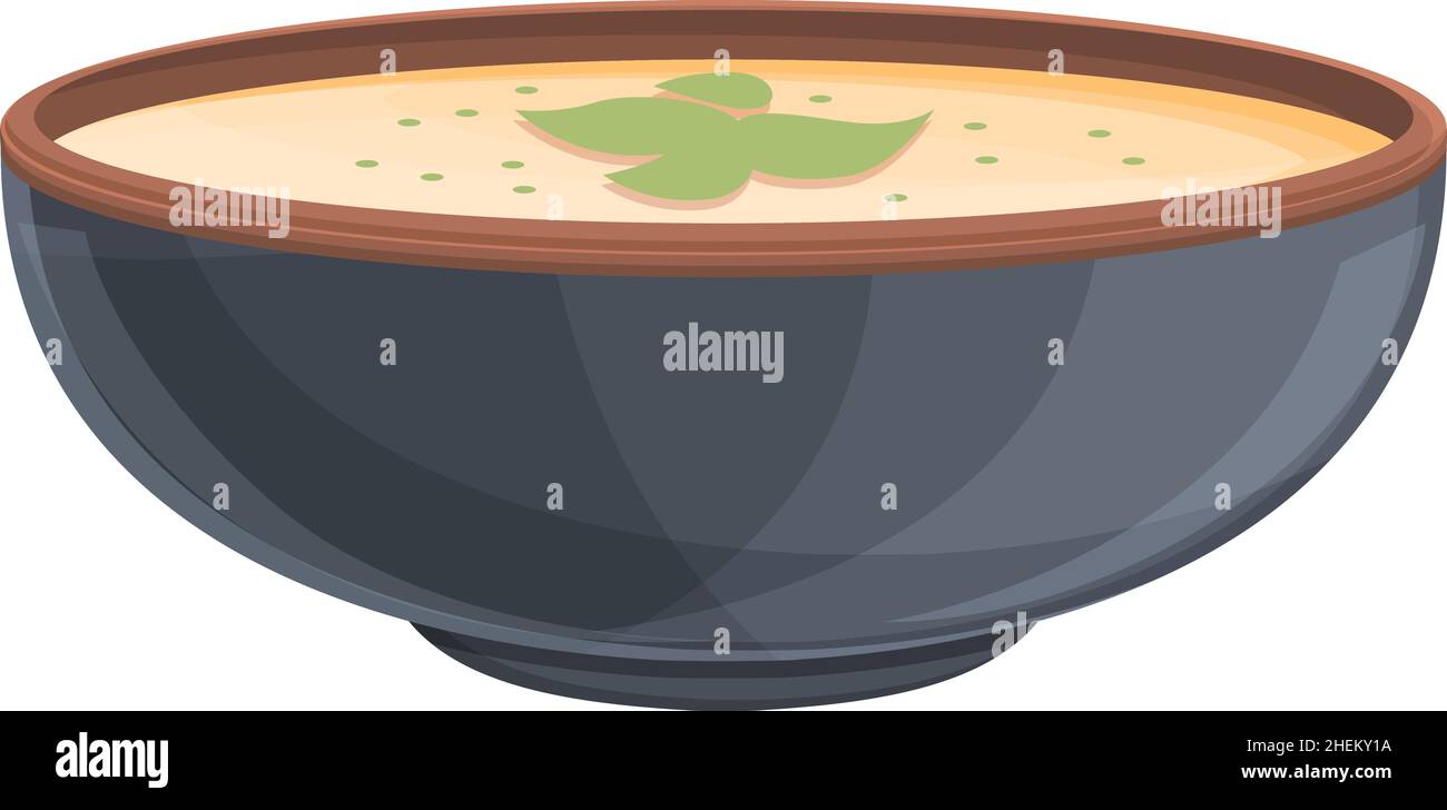 Eat cream soup icon cartoon vector. Hot bowl plate. Chicken dish Stock ...