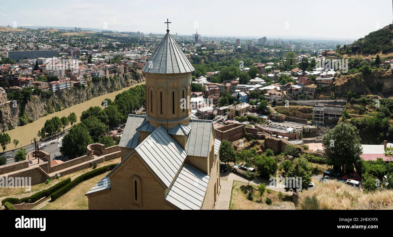 View of the old houses of Tbilisi in Georgia - panorama Stock Photo - Alamy