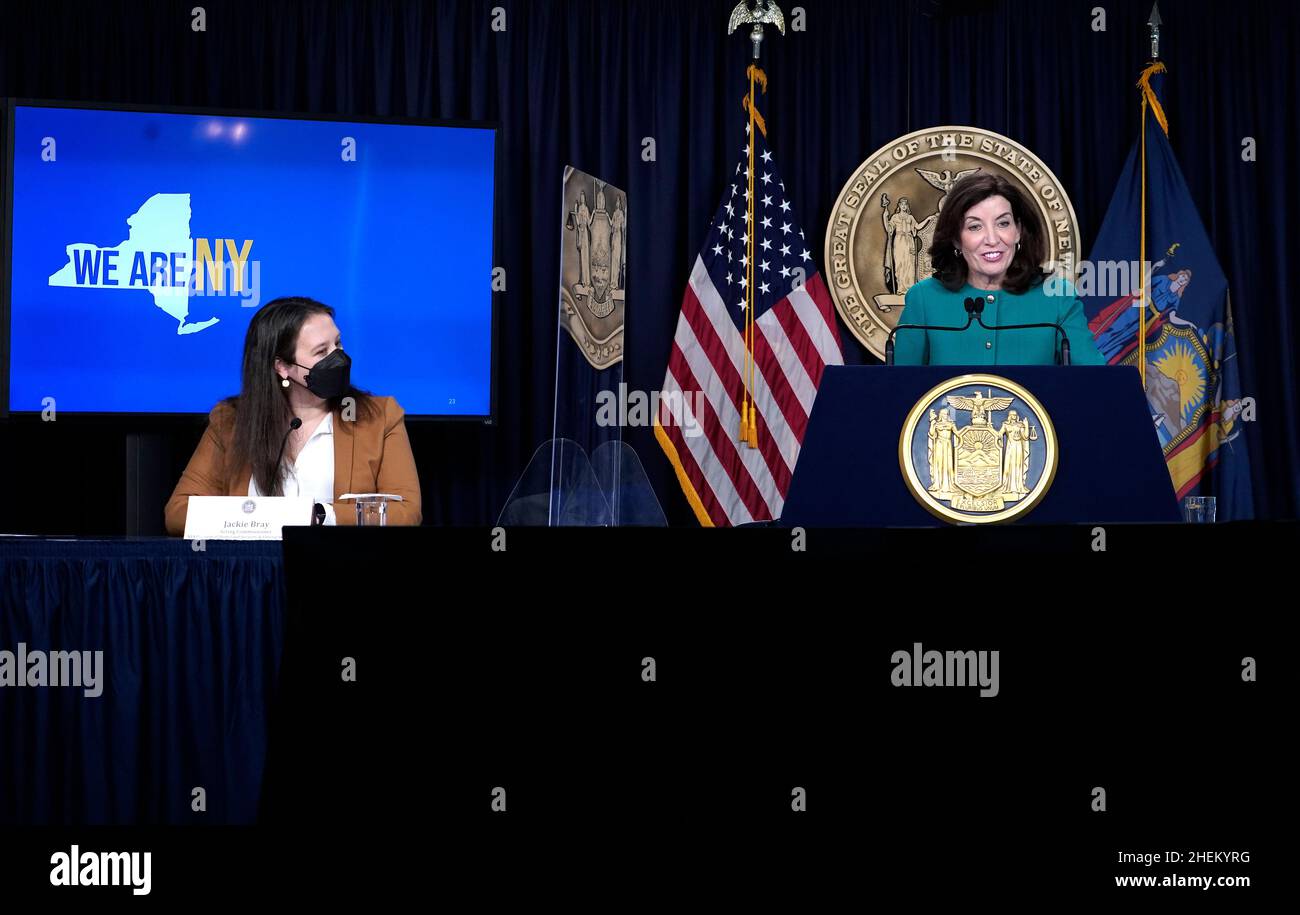 Acting Commissioner of NYS Homeland Security Jackie Bray listens as New ...