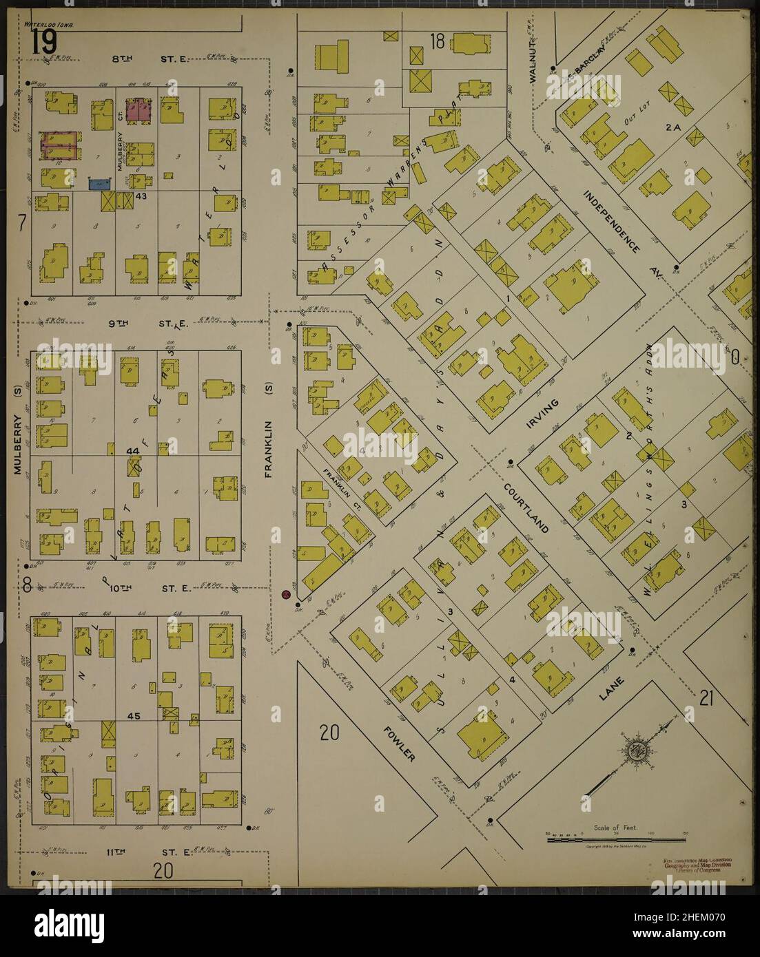 Sanborn Fire Insurance Map from Waterloo, Black Hawk County, Iowa Stock ...