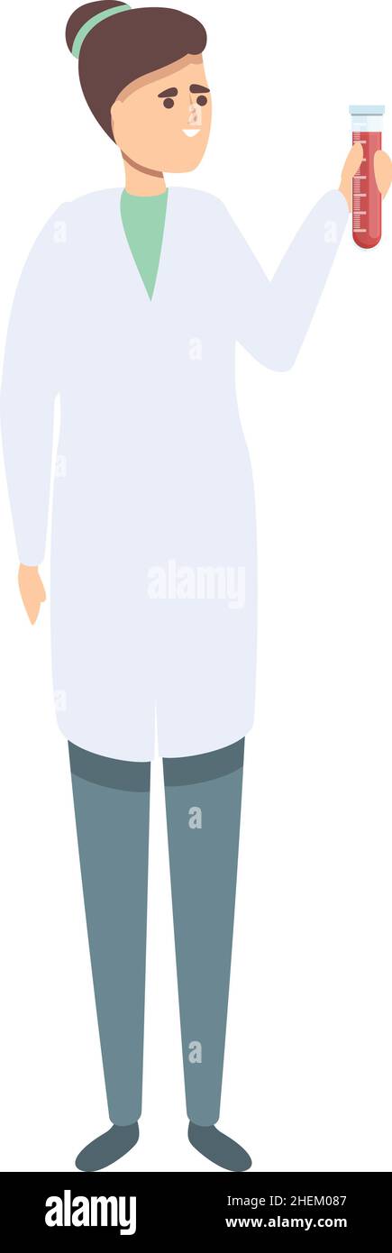 Doctor blood test tube icon cartoon vector. Medical sample. Hand ...