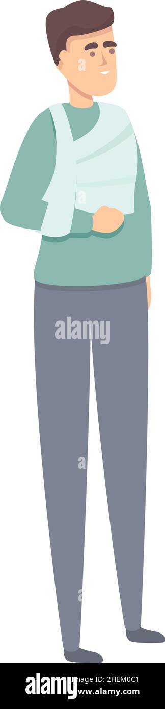 Patient broken hand icon cartoon vector. Arm cast. Injury fracture ...