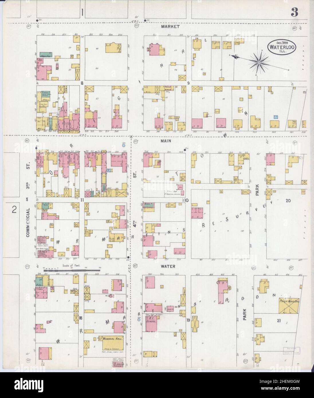 Sanborn Fire Insurance Map from Waterloo, Monroe County, Illinois Stock ...