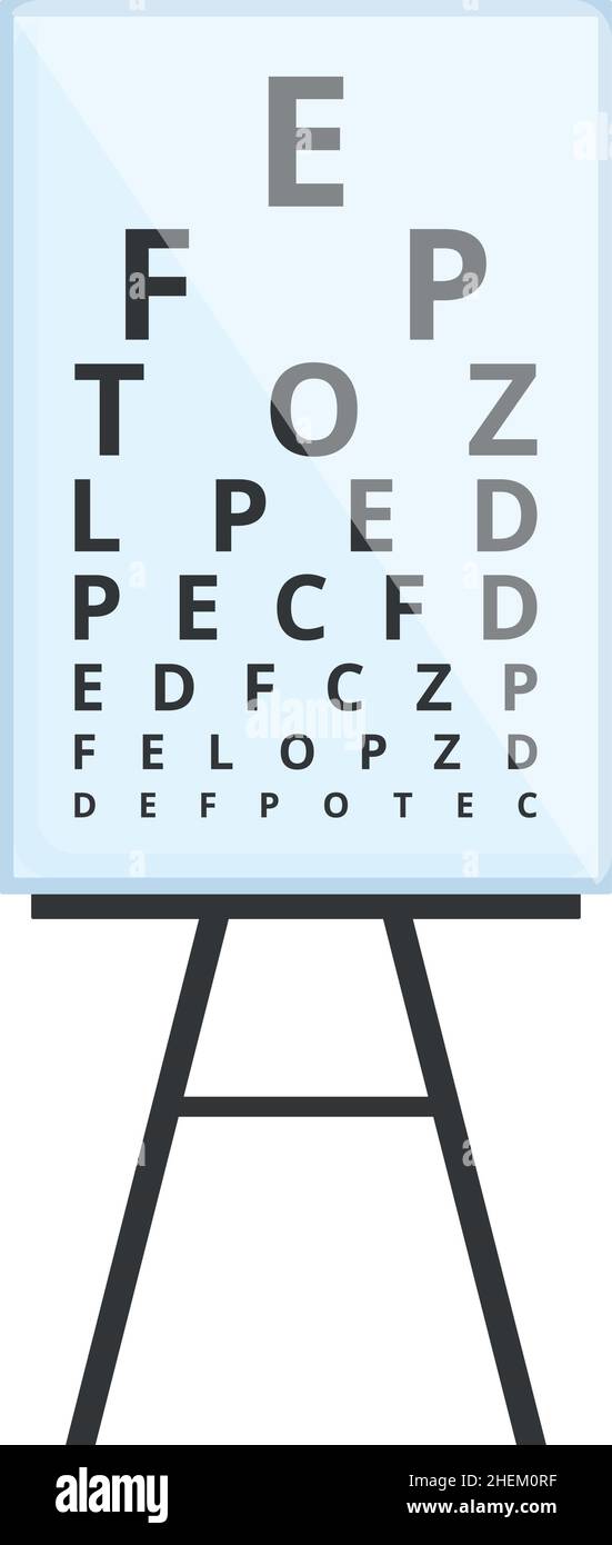 Vision test board icon cartoon vector. Eye examination. Health doctor ...