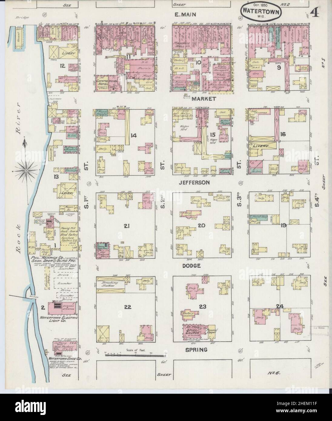 Map of watertown wisconsin hi-res stock photography and images - Alamy