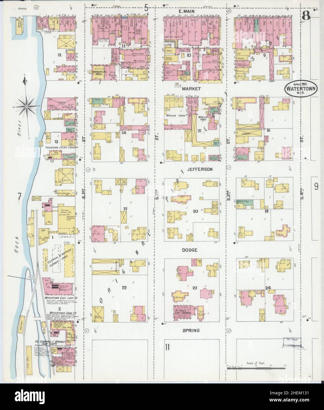 Map of watertown wisconsin hi-res stock photography and images - Alamy