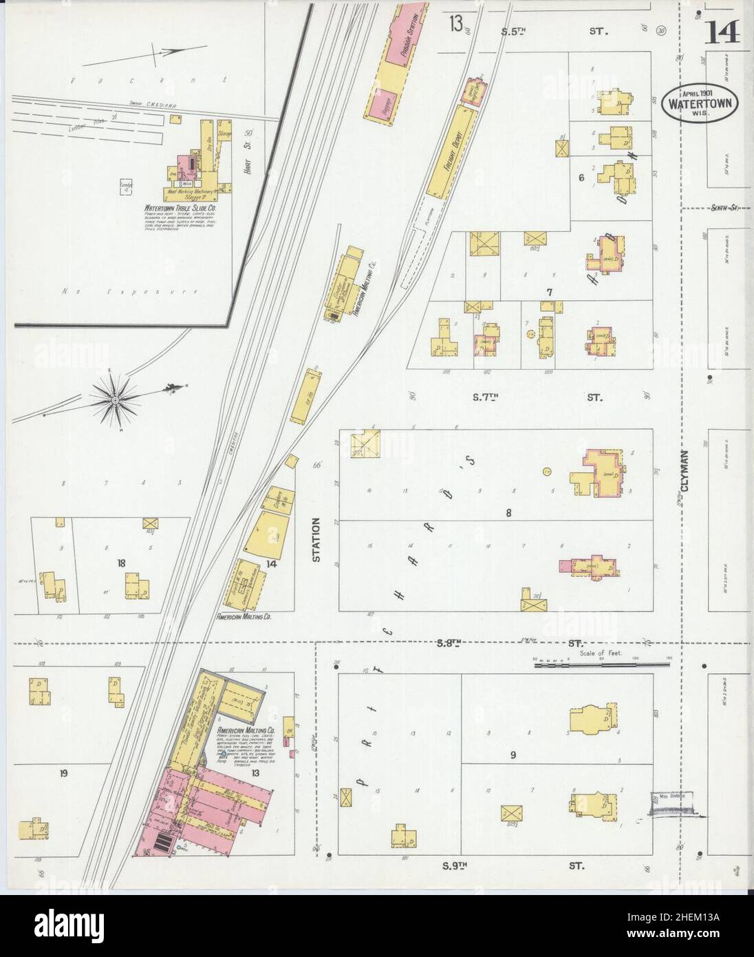 Map of watertown wisconsin hi-res stock photography and images - Alamy