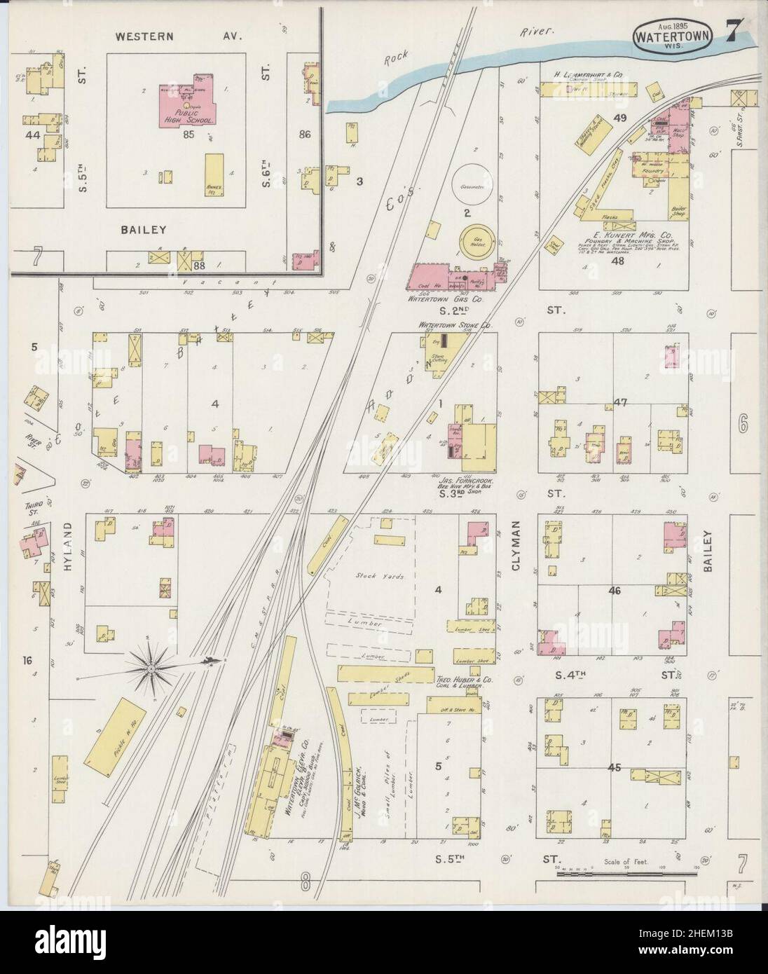 Map of watertown wisconsin hi-res stock photography and images - Alamy