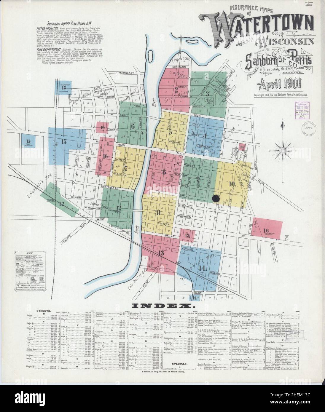 Map of watertown wisconsin hi-res stock photography and images - Alamy