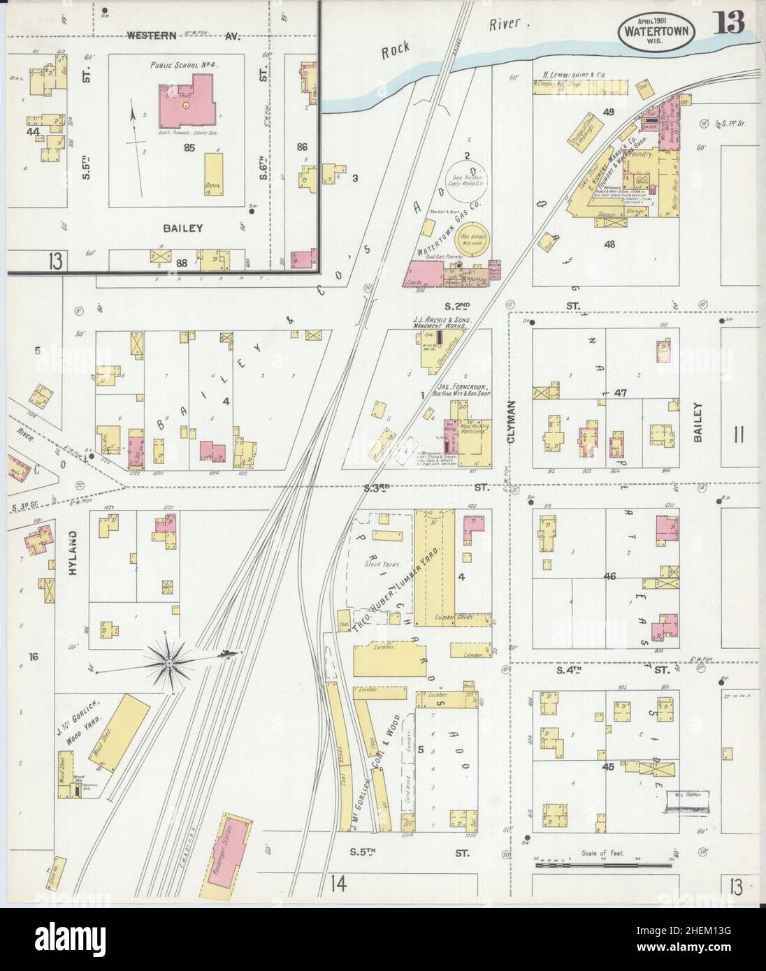 Map of watertown wisconsin hi-res stock photography and images - Alamy