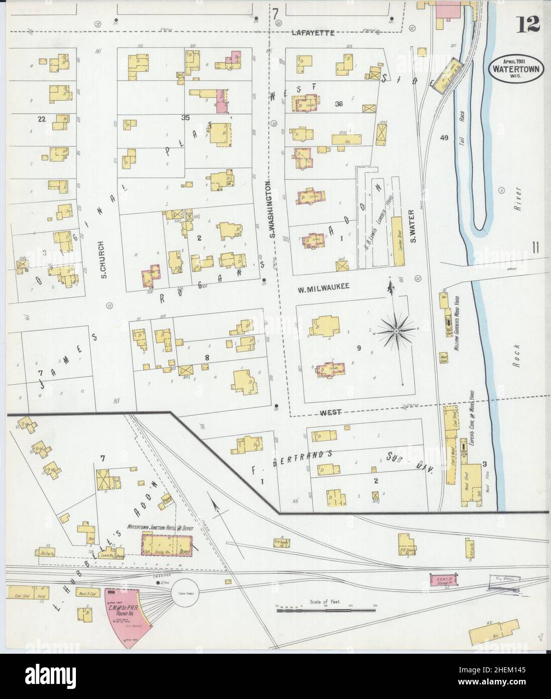 Map of watertown wisconsin hi-res stock photography and images - Alamy