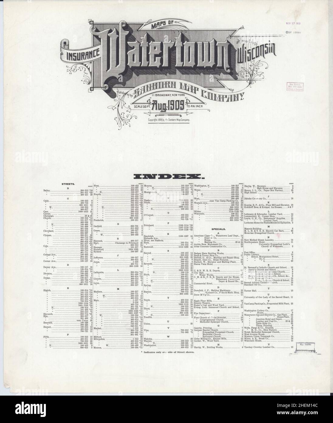 Map of watertown wisconsin hi-res stock photography and images - Alamy