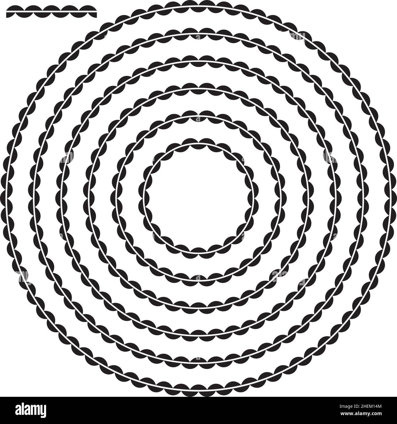 Round circular border pattern in a range of sizes, ideal for vintage ...