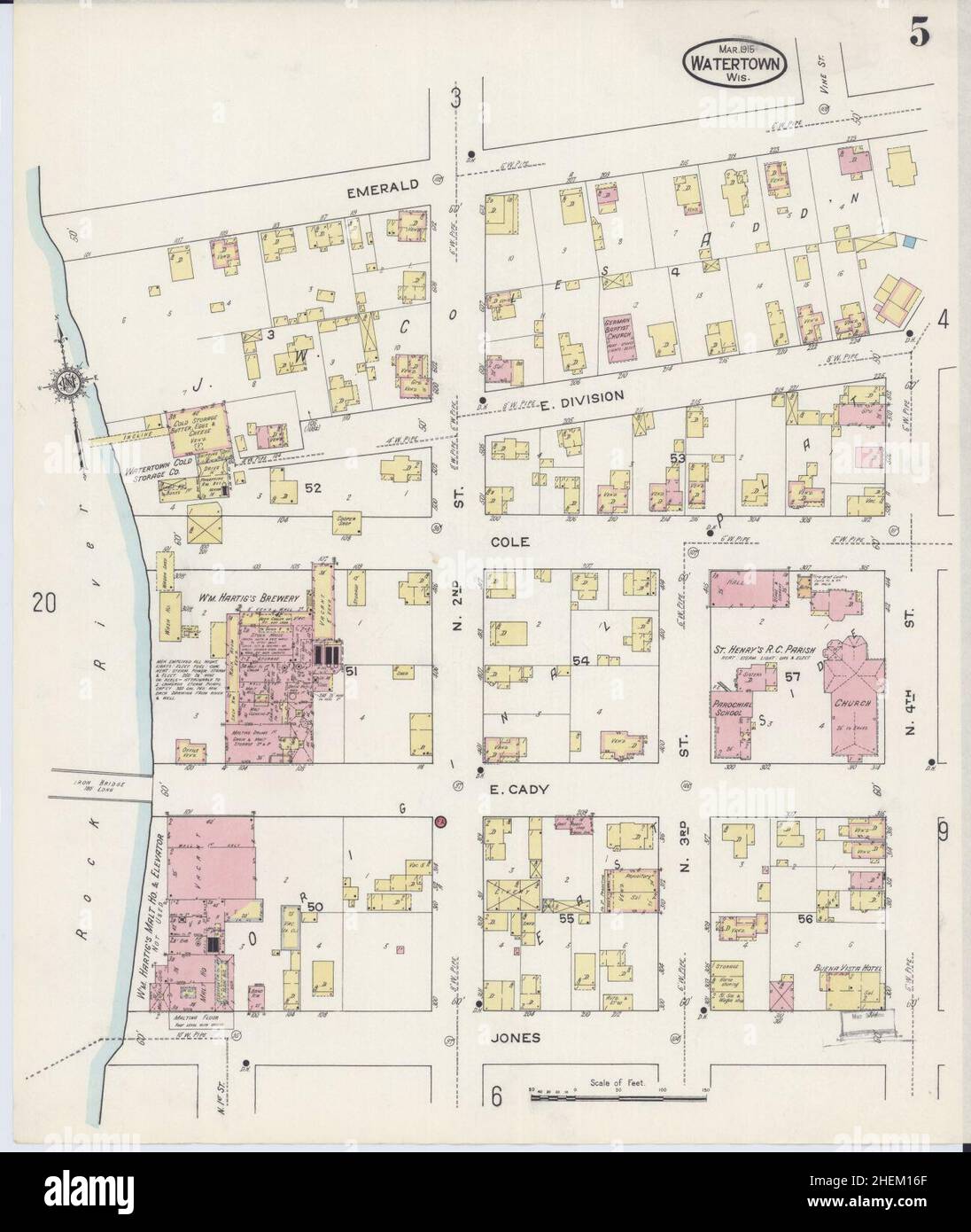 Map of watertown wisconsin hi-res stock photography and images - Alamy