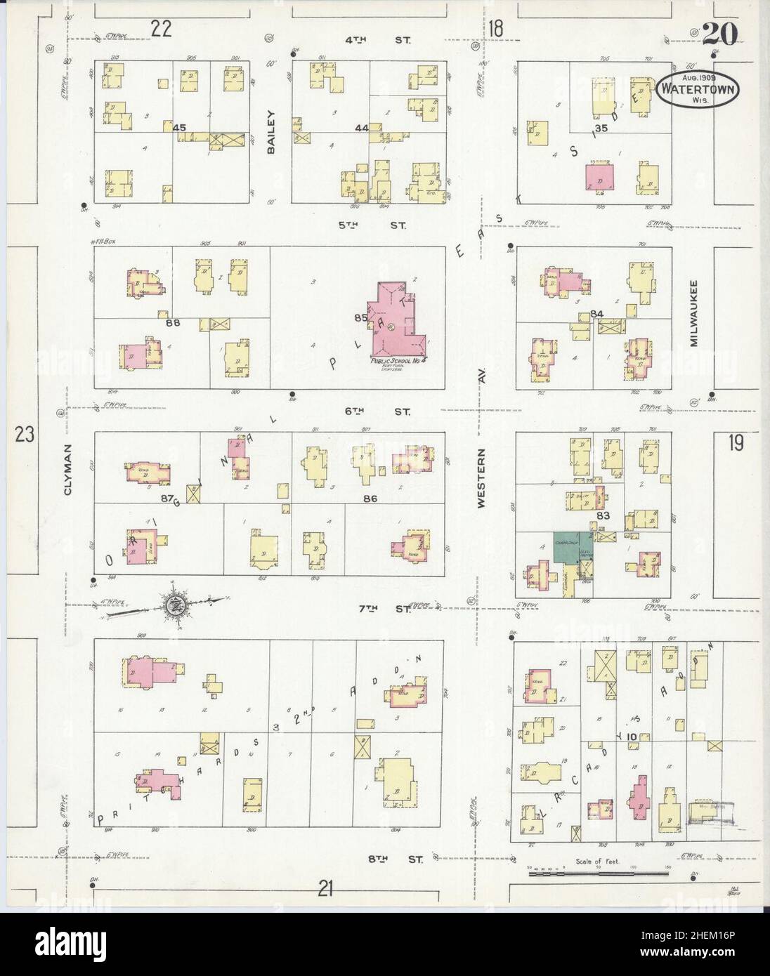 Map of watertown wisconsin hi-res stock photography and images - Alamy