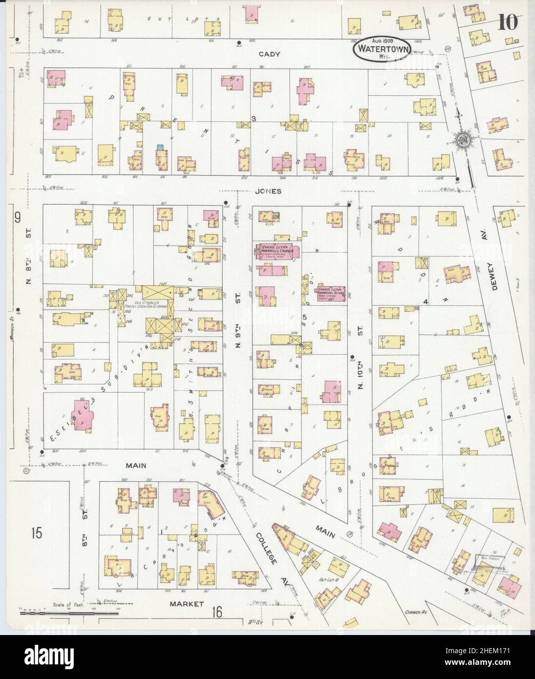 Map of watertown wisconsin hi-res stock photography and images - Alamy