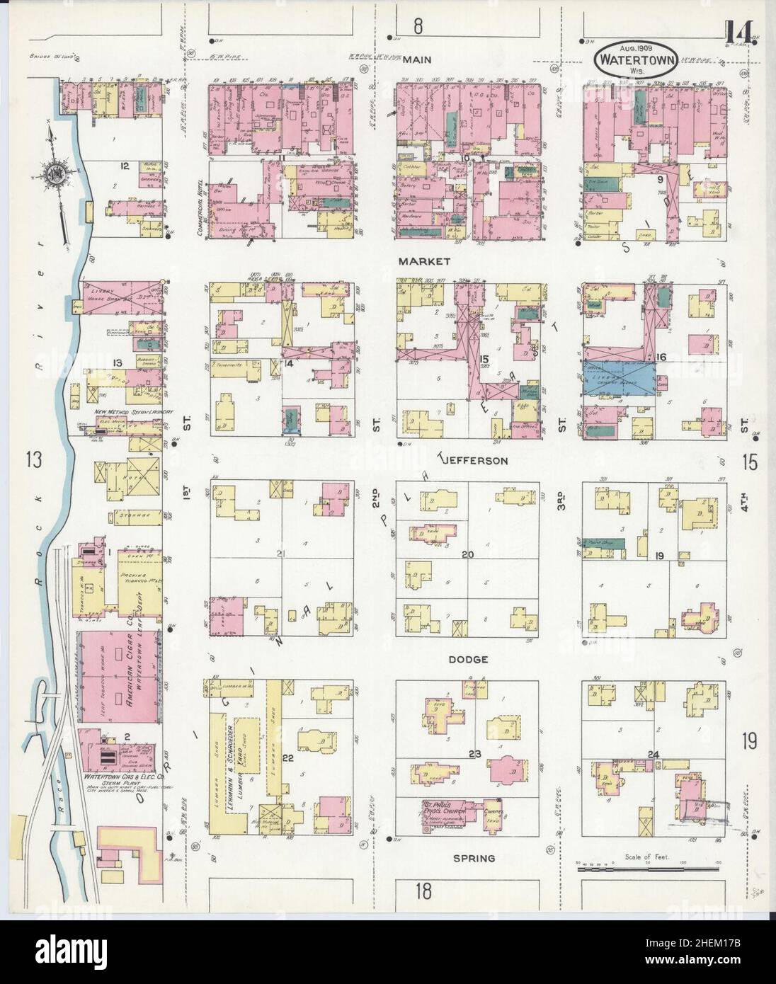 Map of watertown wisconsin hi-res stock photography and images - Alamy